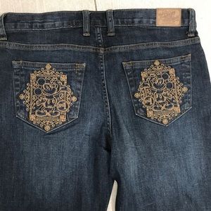 Disney | Jeans | Rare Htf Disney Embroidered Mickey Mouse Jeans Sz8 ...